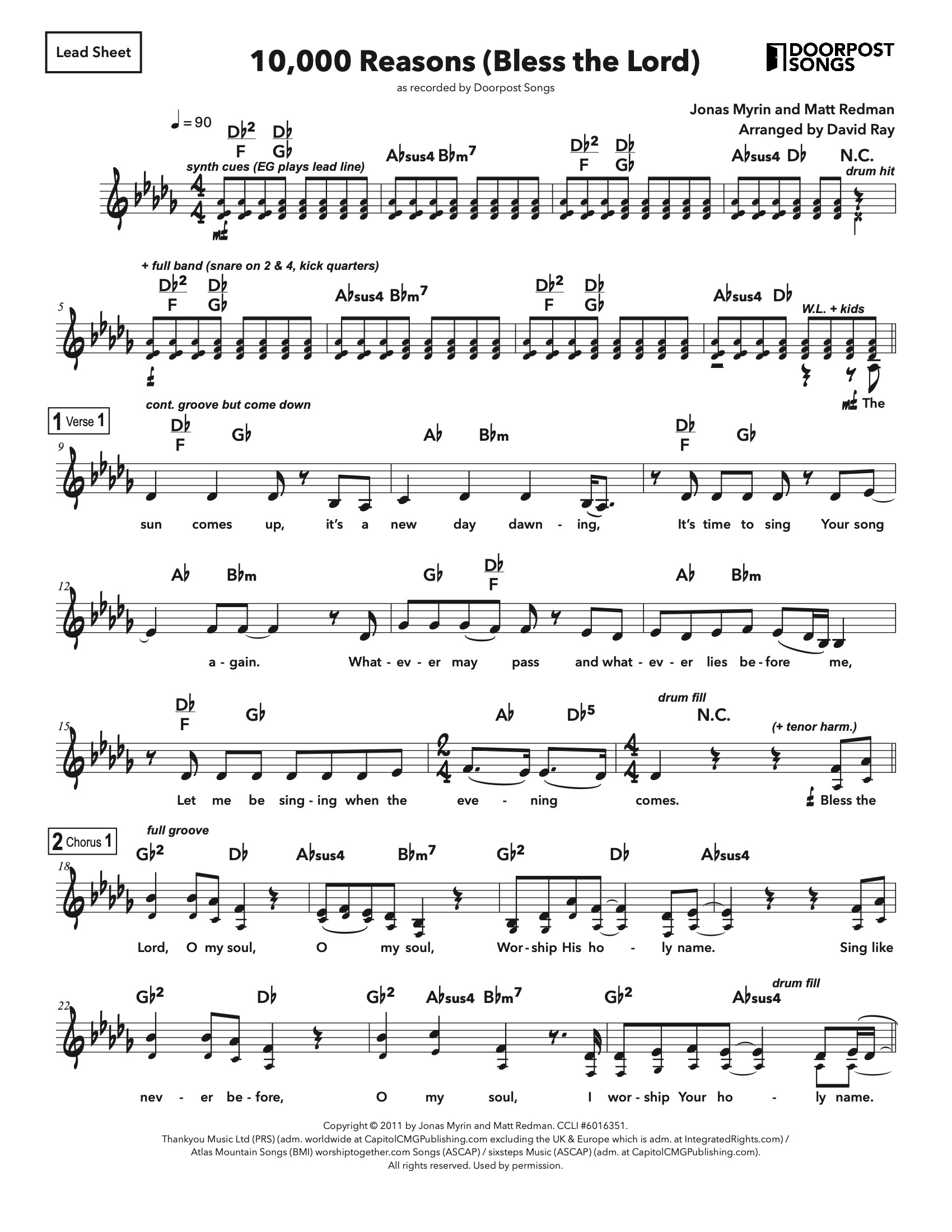 10,000 Reasons | Chart Pack » Doorpost Kids Worship